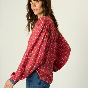 Natalie Martin | Tops | Natalie Martin Tolan Shirt Pinwheel Barn Red Xl ...
